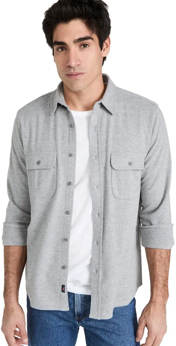 Faherty Brand Legend Sweater Shirt - Fossil Grey Twill