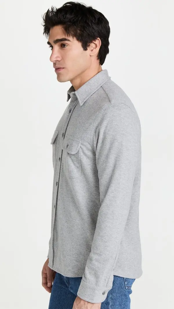 Faherty Brand Legend Sweater Shirt - Fossil Grey Twill
