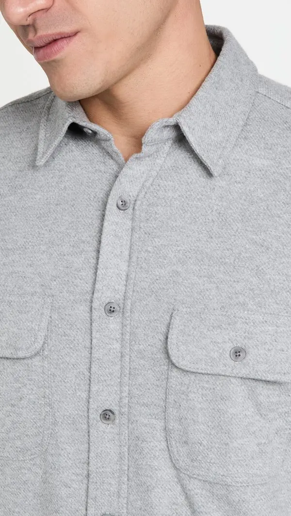 Faherty Brand Legend Sweater Shirt - Fossil Grey Twill