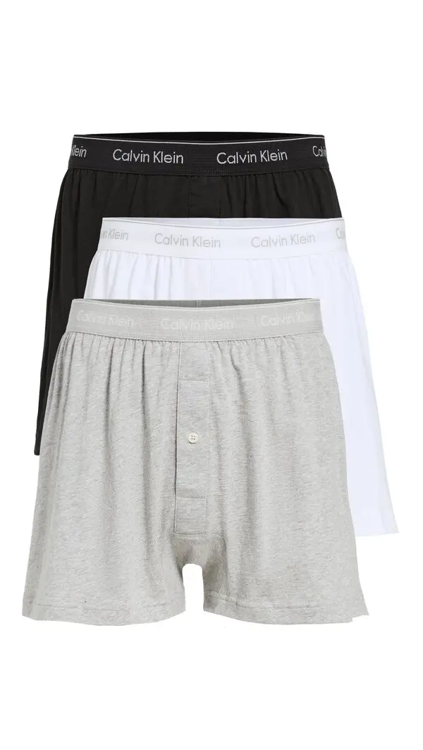 Calvin Klein Cotton Classic Fit Knit Boxers 3 Pack - Multi