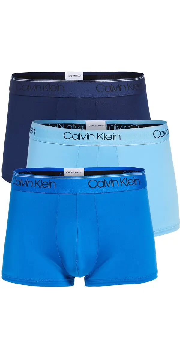 Calvin Klein Micro Stretch 3-pack Low Rise Trunks - New Navy/a. Blue/blue Paradise