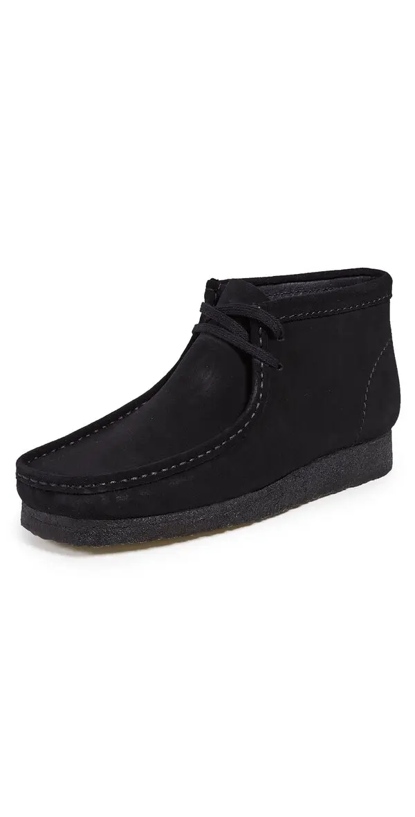 Clarks Suede Wallabee Boots - Black
