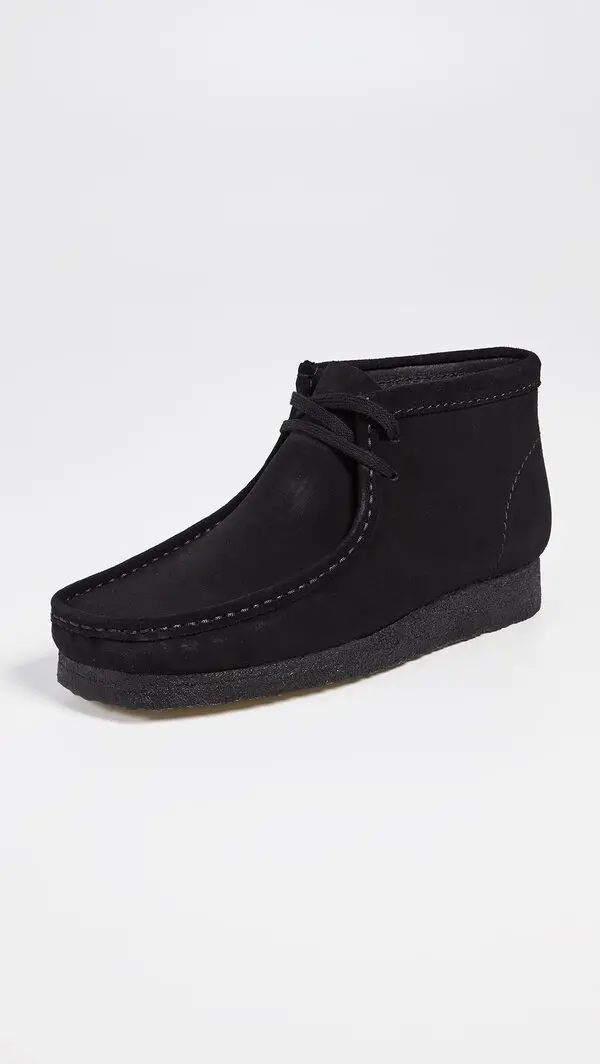 Clarks Suede Wallabee Boots - Black