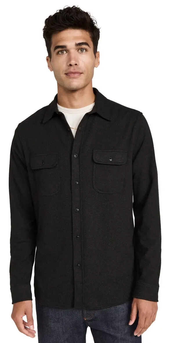 Faherty Brand Legend Sweater Shirt - Heathered Black Twill