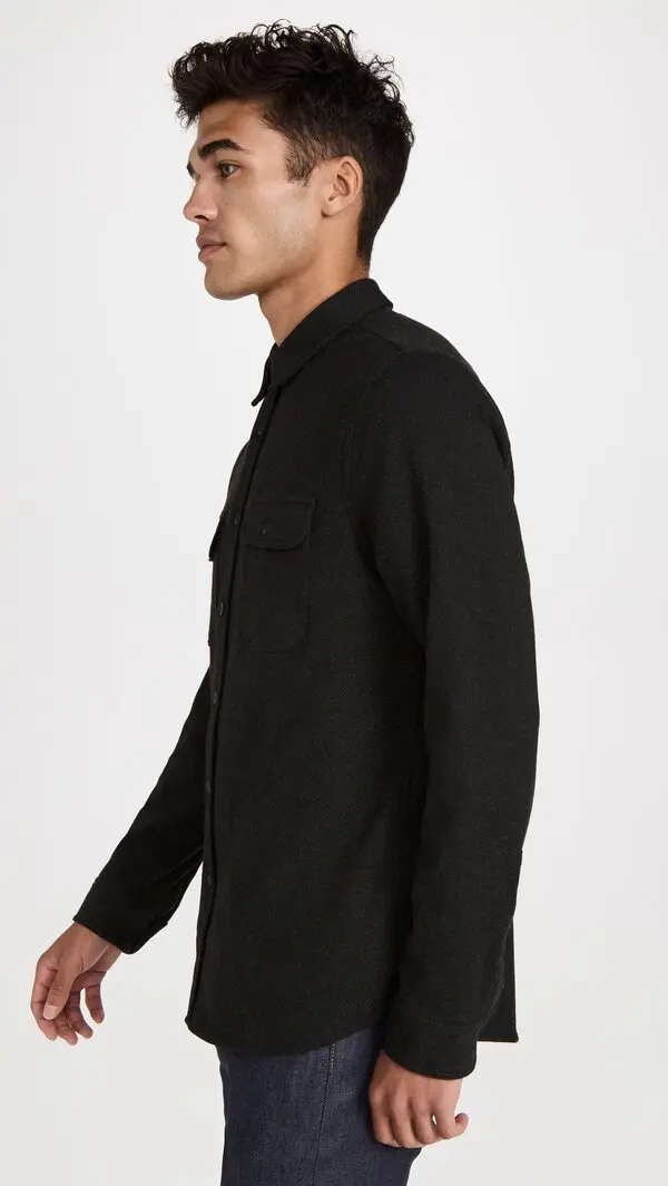 Faherty Brand Legend Sweater Shirt - Heathered Black Twill