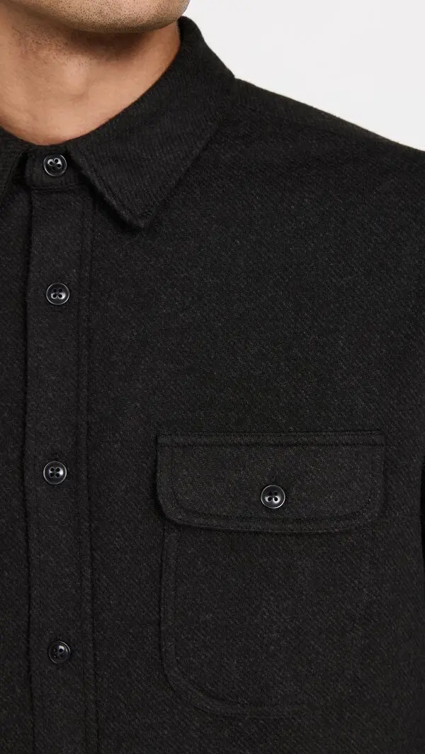 Faherty Brand Legend Sweater Shirt - Heathered Black Twill