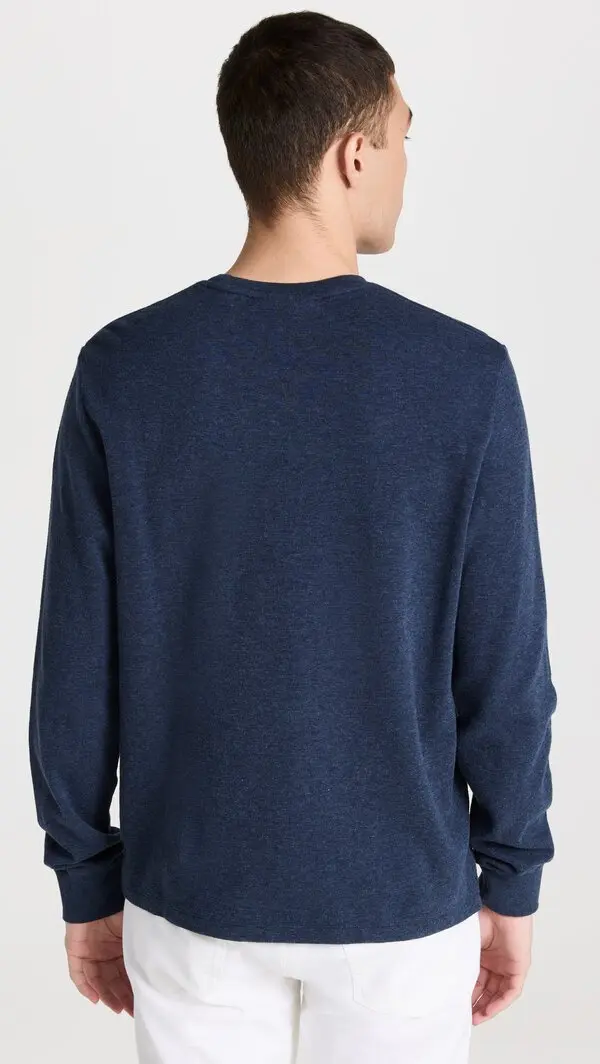 FRAME Long Sleeve Crewneck Top - Heather Midnight