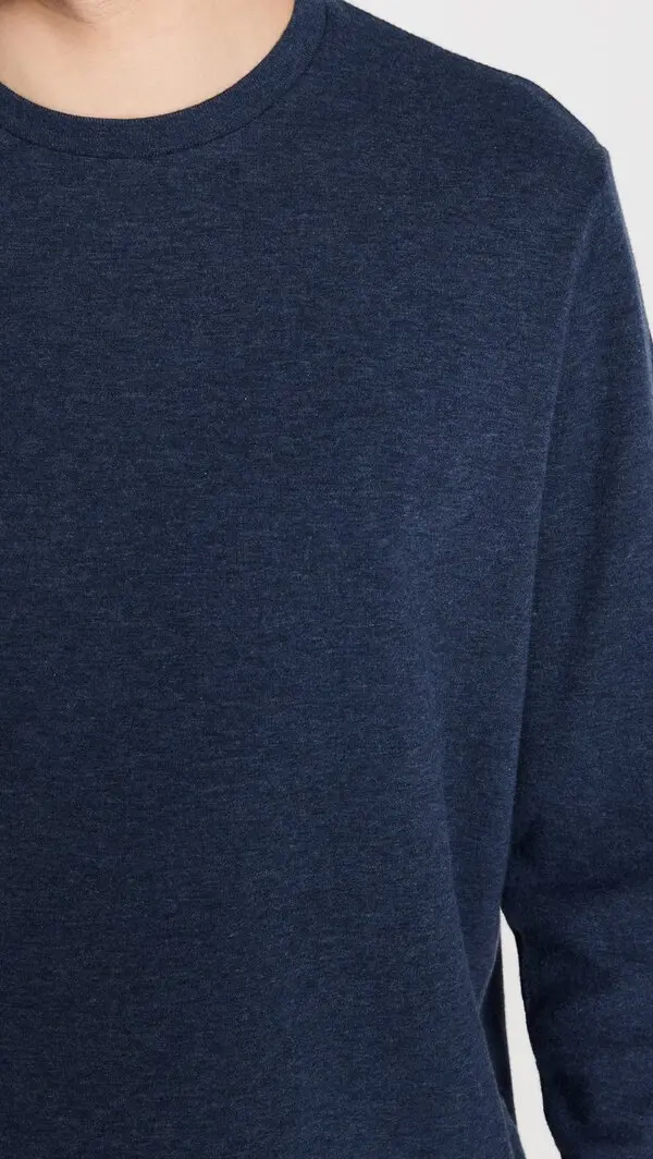 FRAME Long Sleeve Crewneck Top - Heather Midnight