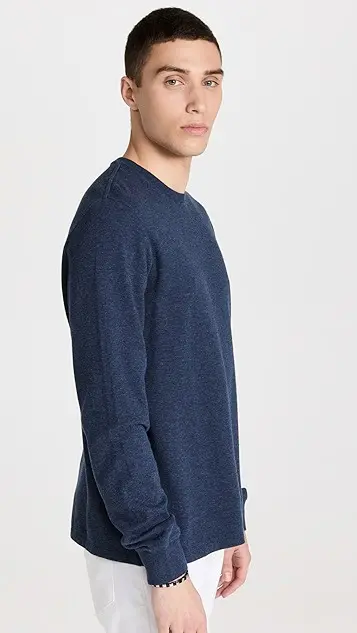 FRAME Long Sleeve Crewneck Top - Heather Midnight