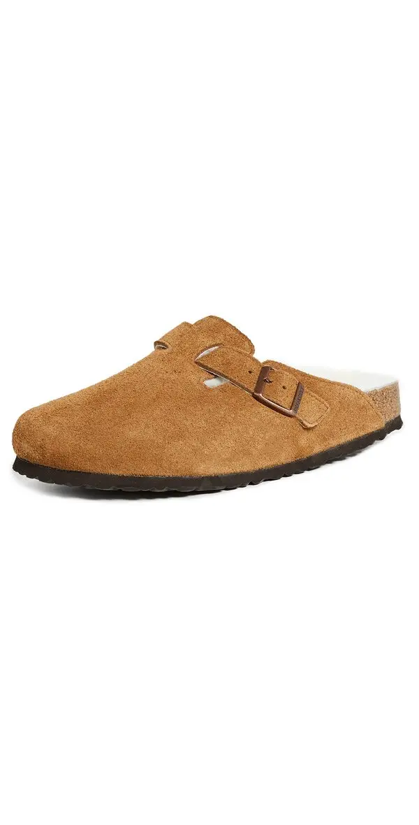 BIRKENSTOCK Boston Shearling Clogs - Mink Natural