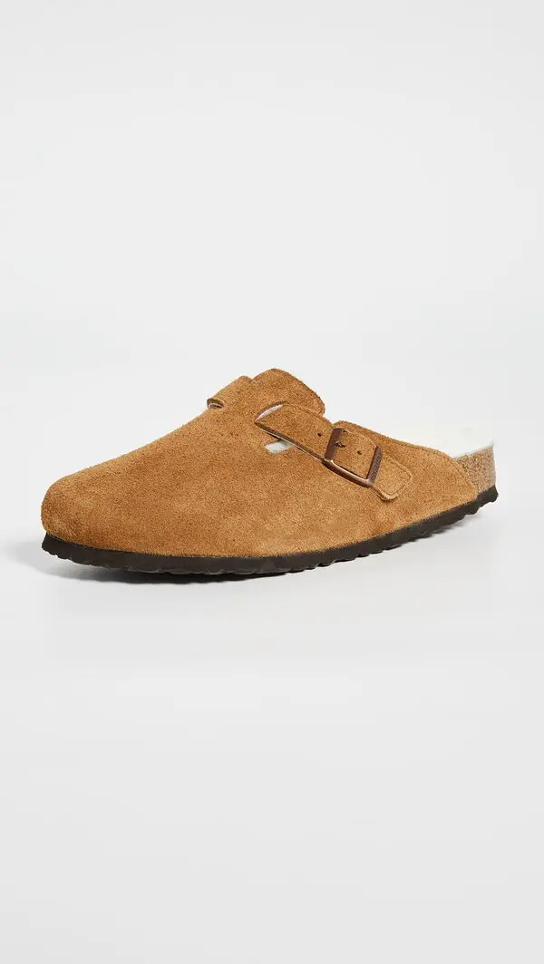 BIRKENSTOCK Boston Shearling Clogs - Mink Natural