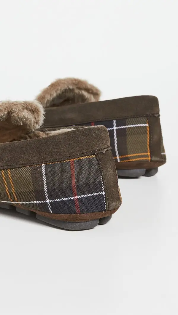 Barbour Suede Monty Slippers - Classic Tartan