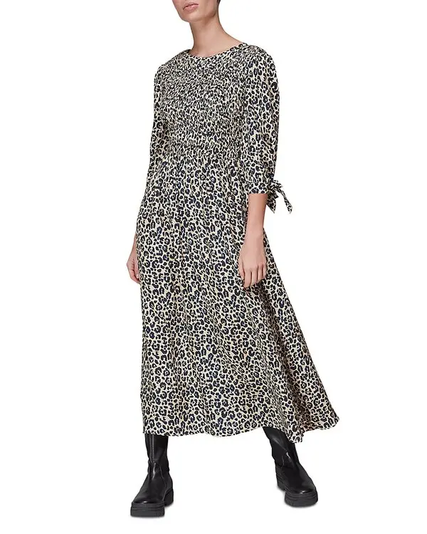 Whistles Cheetah Print Midi Dress