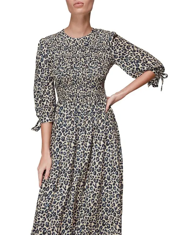 Whistles Cheetah Print Midi Dress