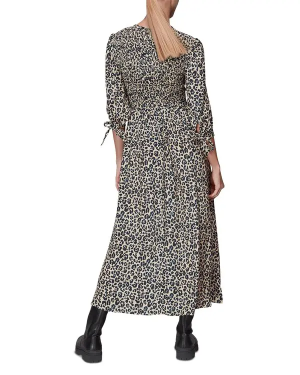 Whistles Cheetah Print Midi Dress