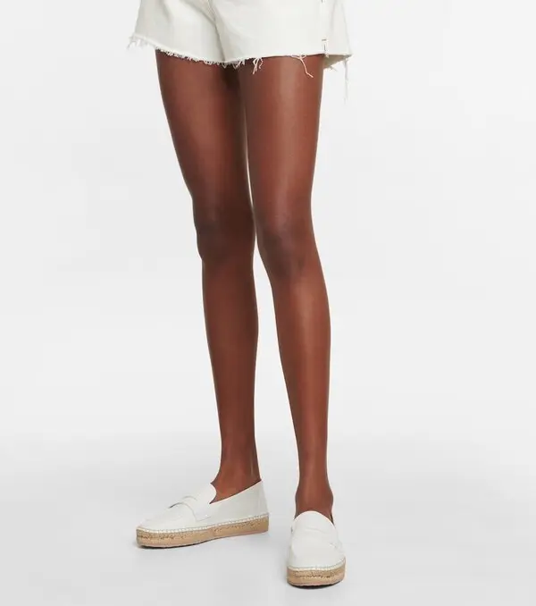GIANVITO ROSSI Lido Leather Espadrille Loafers - White