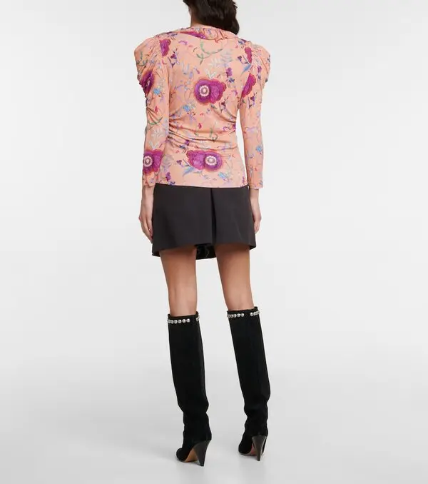 Isabel Marant Étoile Jen Floral Velvet Top
