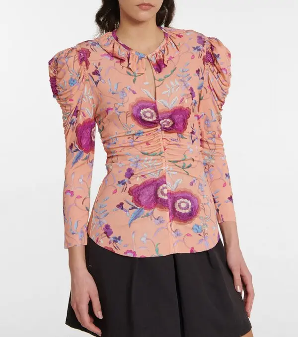 Isabel Marant Étoile Jen Floral Velvet Top