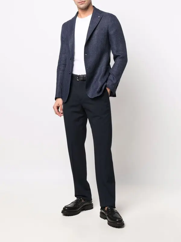 Tagliatore Single-breasted Wool-linen Blazer
