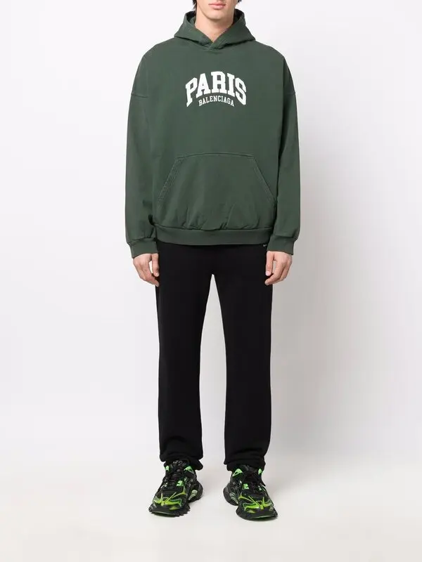 Balenciaga Paris Logo-print Pullover Hoodie