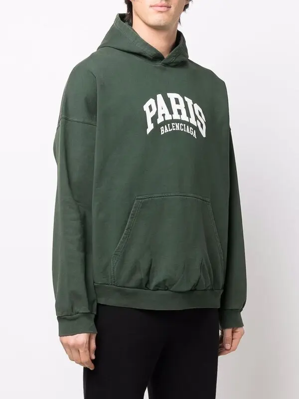 Balenciaga Paris Logo-print Pullover Hoodie
