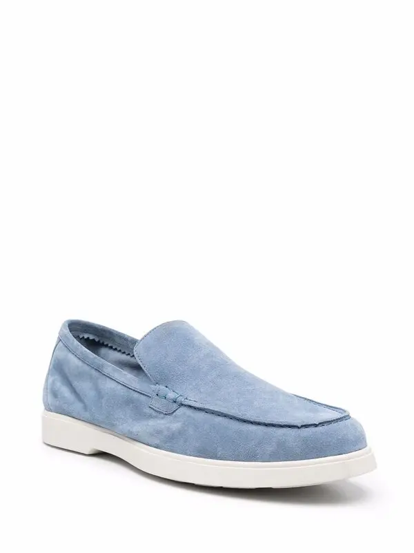 MOORER Suede Slip-on Loafers - Blue