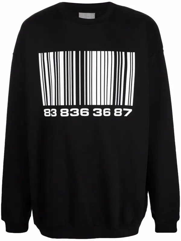 VTMNTS Bar-code Print Sweatshirt