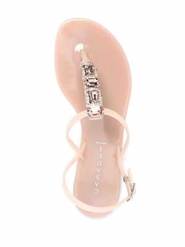Casadei Crystal-embellished Jelly Sandals - Neutrals