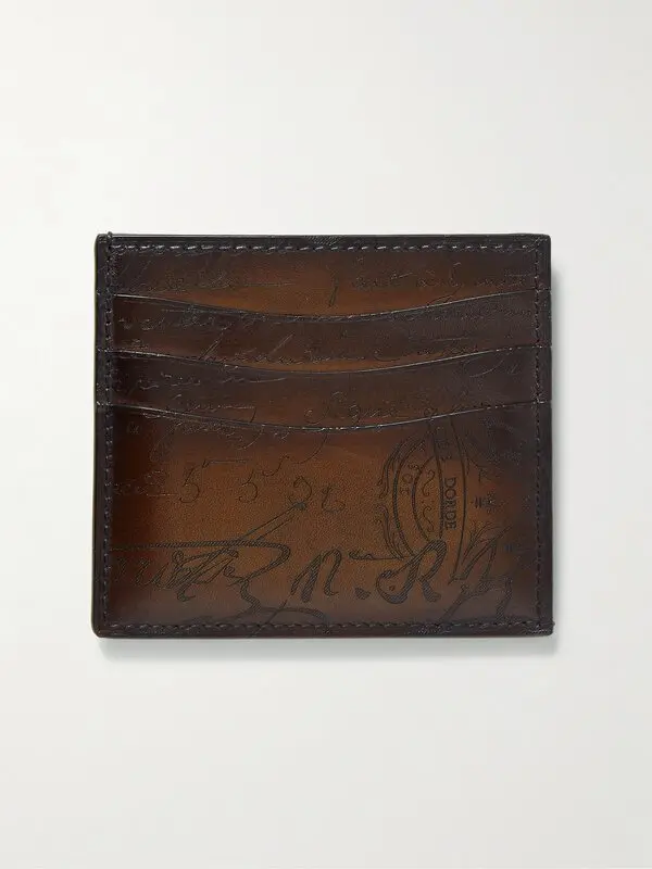 Berluti Bambou Scritto Venezia Leather Cardholder - Brown