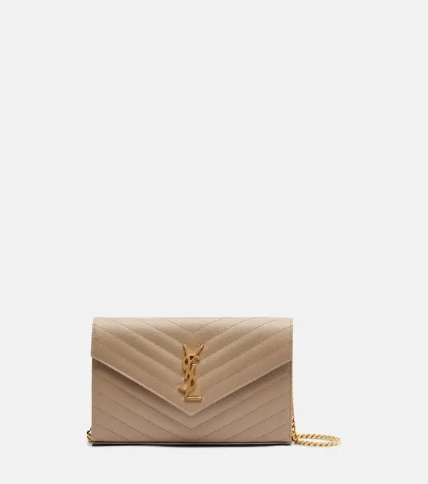 Saint Laurent Cassandre Matelassé Leather Bag - Beige
