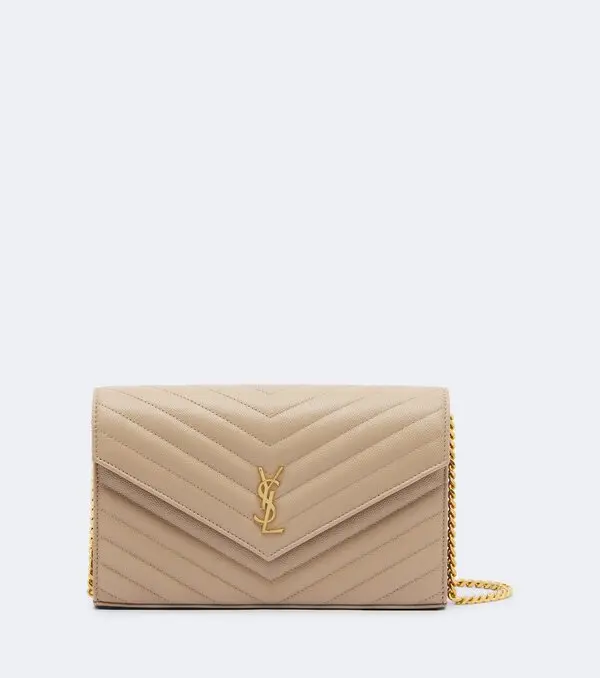 Saint Laurent Cassandre Matelassé Leather Bag - Beige