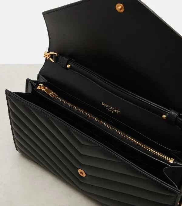 Saint Laurent Cassandre Matelassé Leather Bag - Black