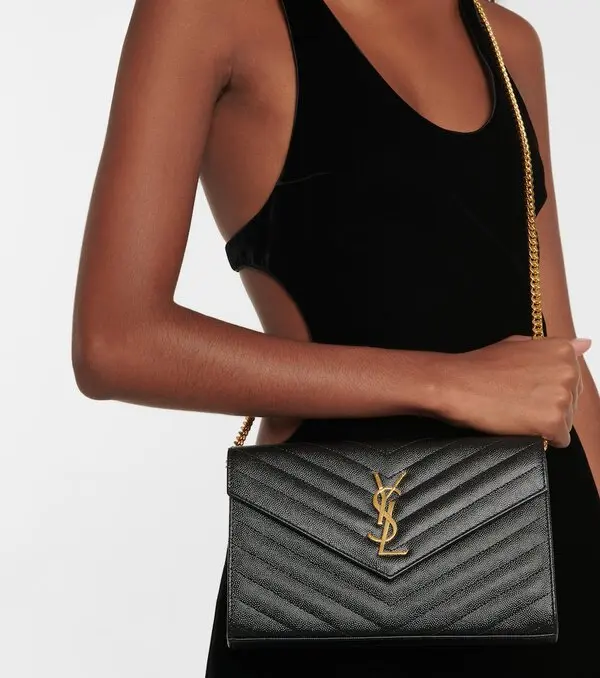 Saint Laurent Cassandre Matelassé Leather Bag - Black