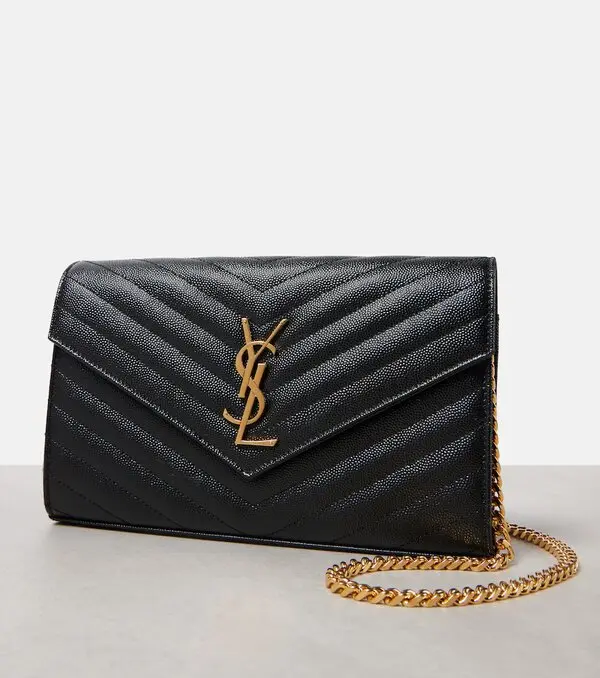 Saint Laurent Cassandre Matelassé Leather Bag - Black