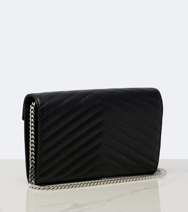 Saint Laurent Cassandre Matelassé Leather Bag - Black