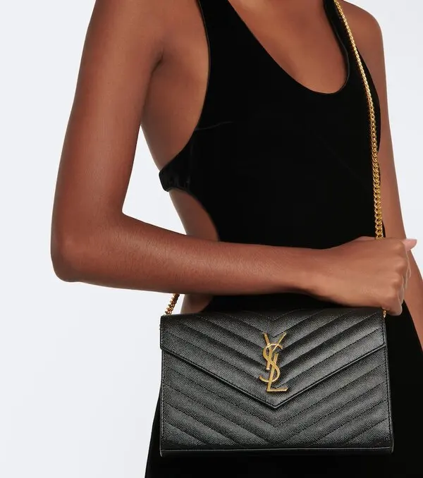 Saint Laurent Cassandre Matelassé Leather Bag - Black