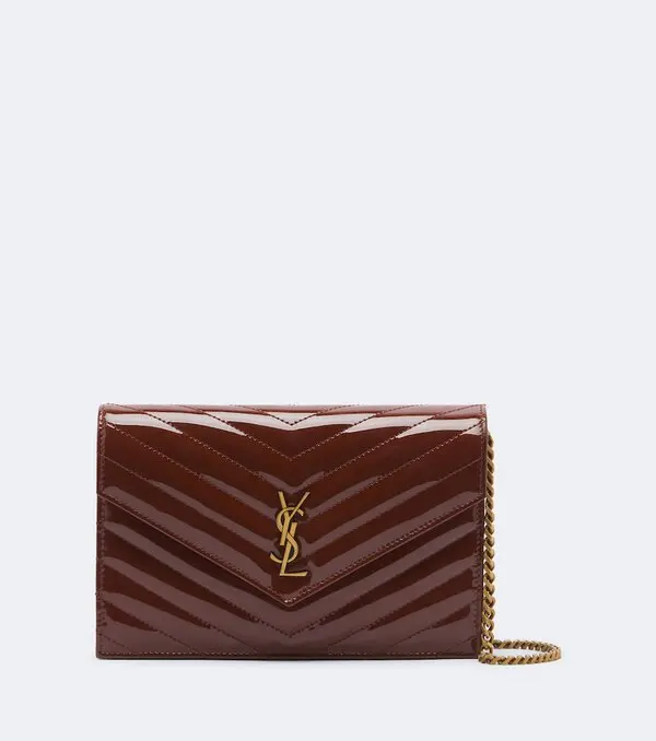Saint Laurent Cassandre Matelassé Leather Bag - Brown