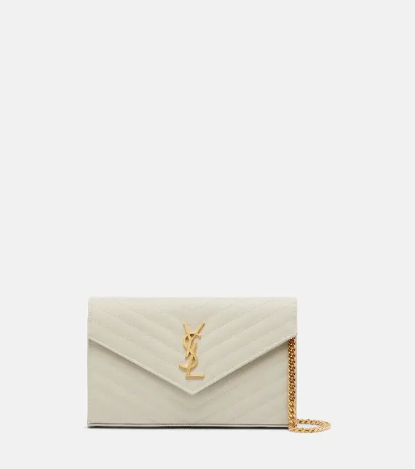Saint Laurent Cassandre Matelassé Leather Bag - White