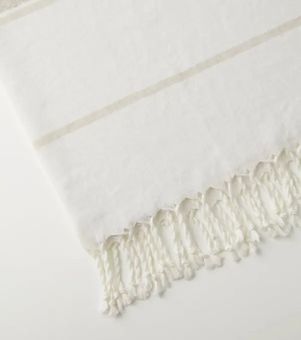Brunello Cucinelli Striped Linen-blend Blanket