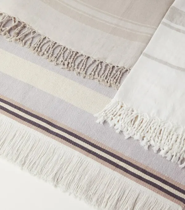 Brunello Cucinelli Striped Linen-blend Blanket