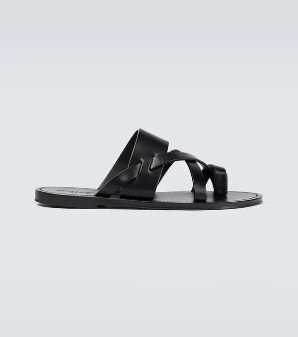 Saint Laurent Culver Leather Sandals - Black