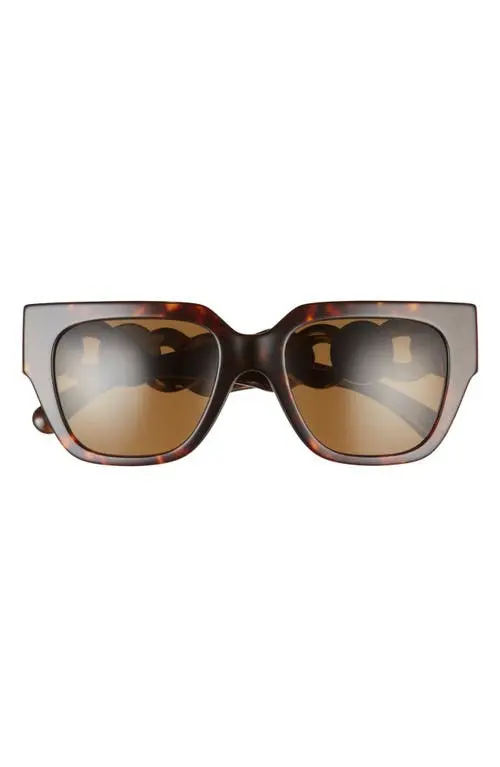 Versace 53mm Square Sunglasses - Dark Havana/dark Brown