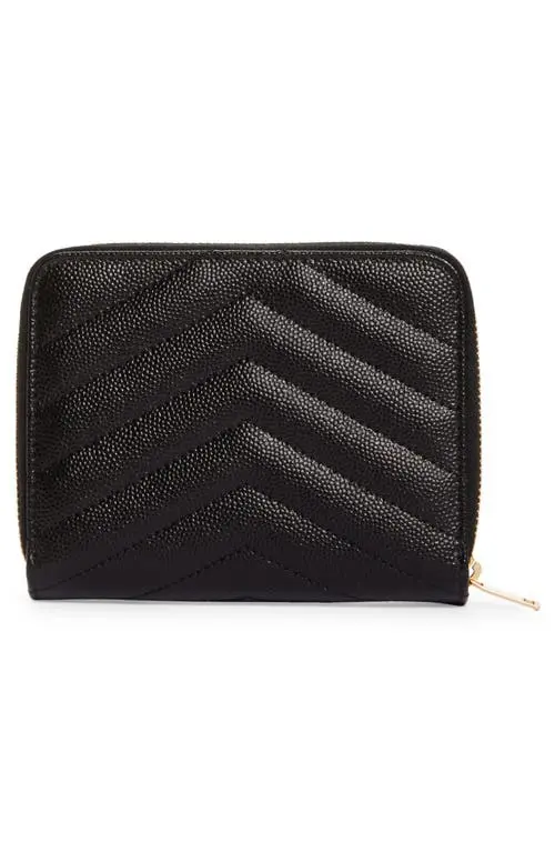 Saint Laurent Monogram Matelassé Leather Wallet - 1000 Nero