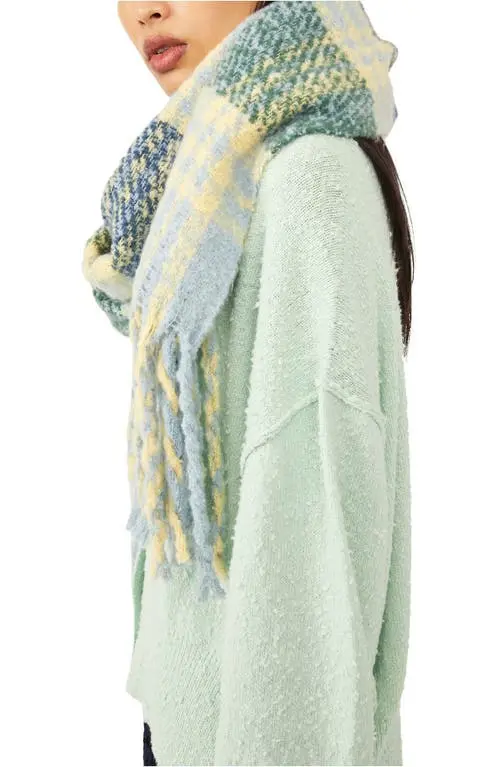 Free People Homecoming Plaid Blanket Scarf