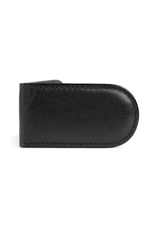 Bosca Leather Money Clip - Black