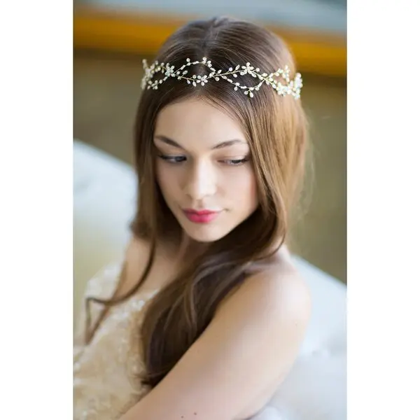 Brides & Hairpins Octavia Pearl & Jeweled Halo - Classic Silver