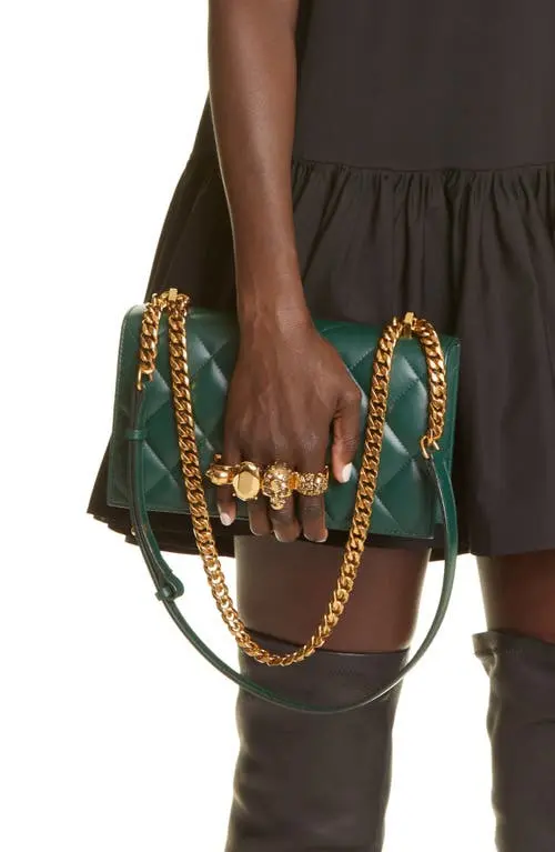 Alexander McQueen Alexander Knuckle Ring Quilted Leather Shoulder Bag