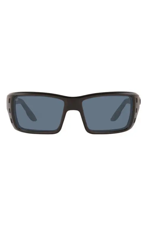 COSTA DEL MAR 63mm Polarized Rectangular Sunglasses - Black Grey