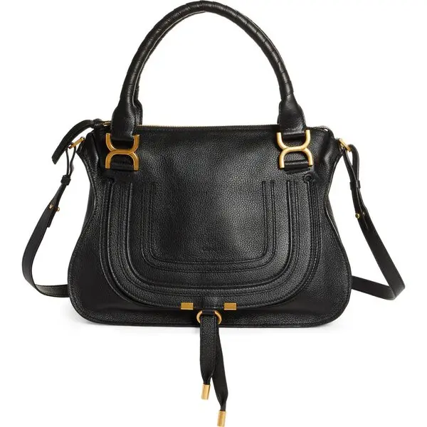 Chloé Medium Marcie Leather Satchel - Black