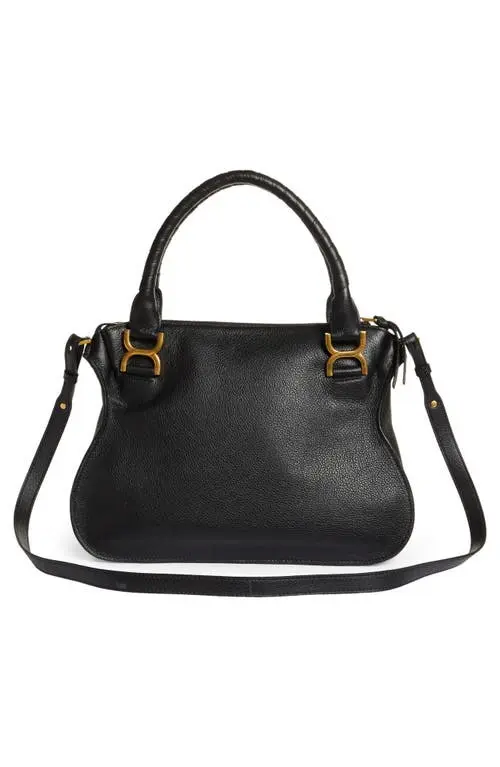Chloé Medium Marcie Leather Satchel - Black